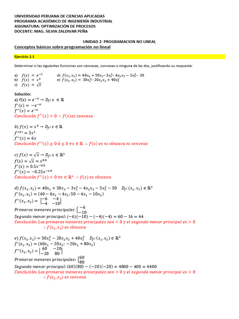 Análisis de Funciones: Cóncavas y Convexas | PDF