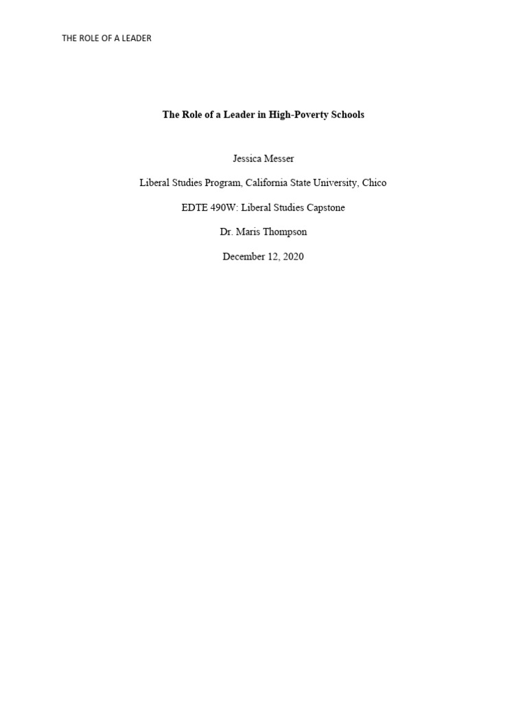 Messer Jessica EDTE490W T F2020 PDF A | PDF | Teachers | Leadership