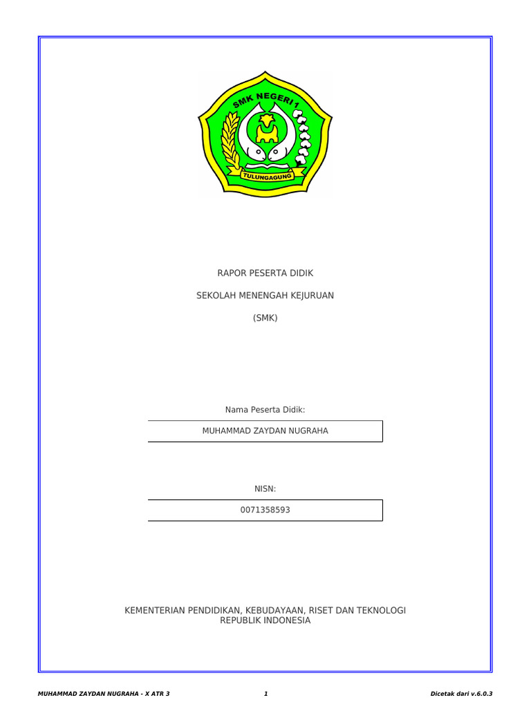 Muhammad Zaydan Nugraha - X Atr 3-Identitas | PDF