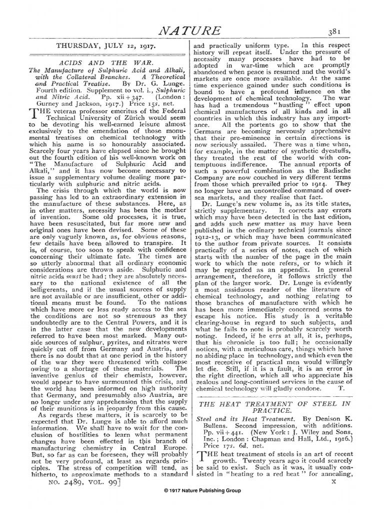 1vature: © 1917 Nature Publishing Group | PDF | Chemistry | Physical ...