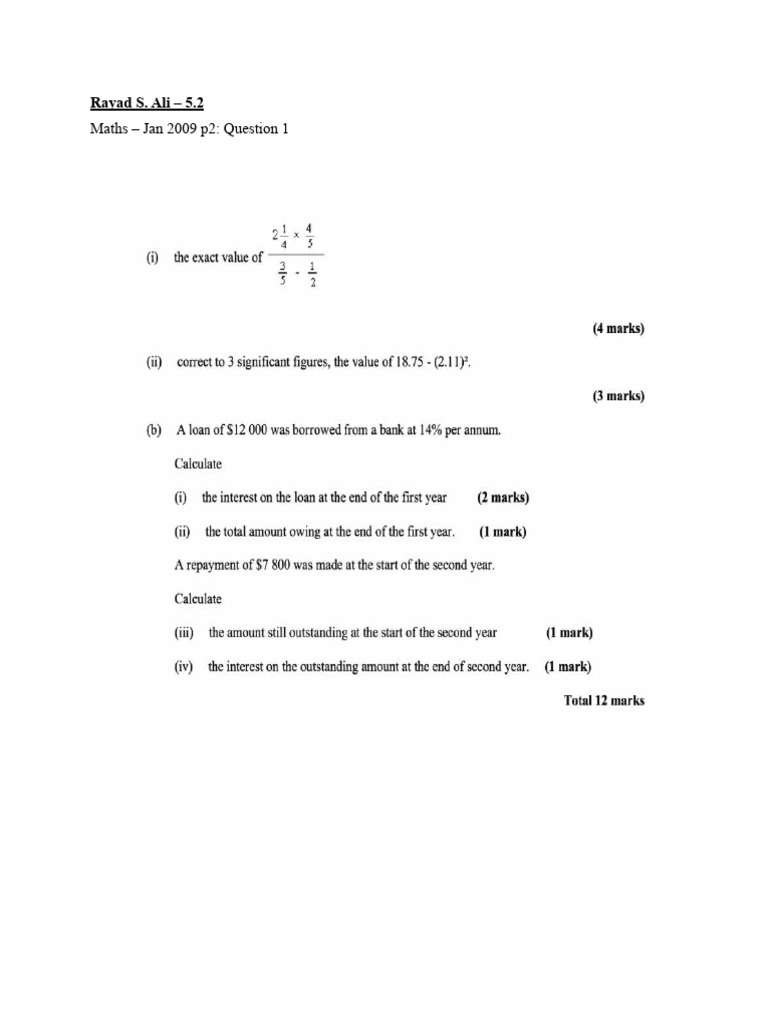 Rayad S. Ali Maths & IT Exam Questions | PDF