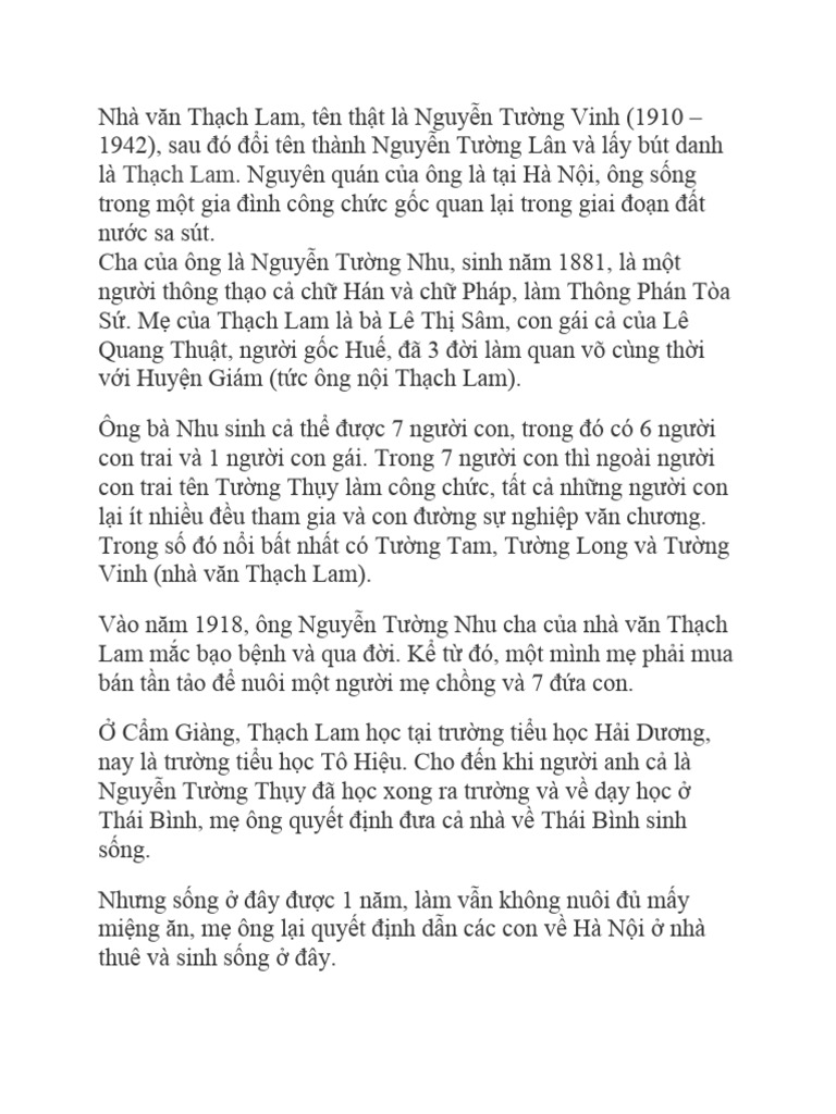 Nhà Văn TH CH Lam | PDF