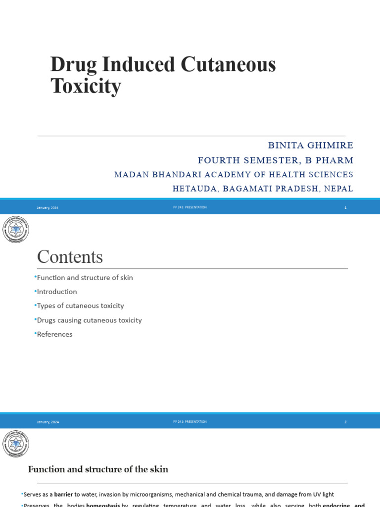 Drug Induced Cutaneous Toxicity | PDF | Epidermis | Allergy