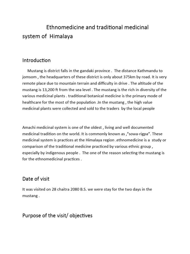 Ethnomedicine of Mustang Himalaya | PDF | Medicinal Plants | Himalayas