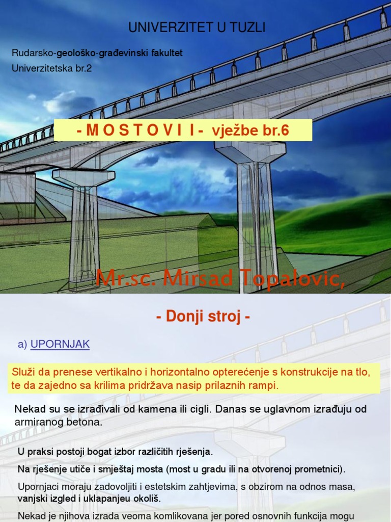 MOSTOVI I - Vjezbe Br.6 | PDF