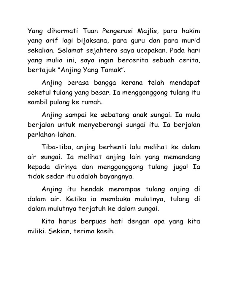 Skrip Cerita BM Tahun 1 | PDF