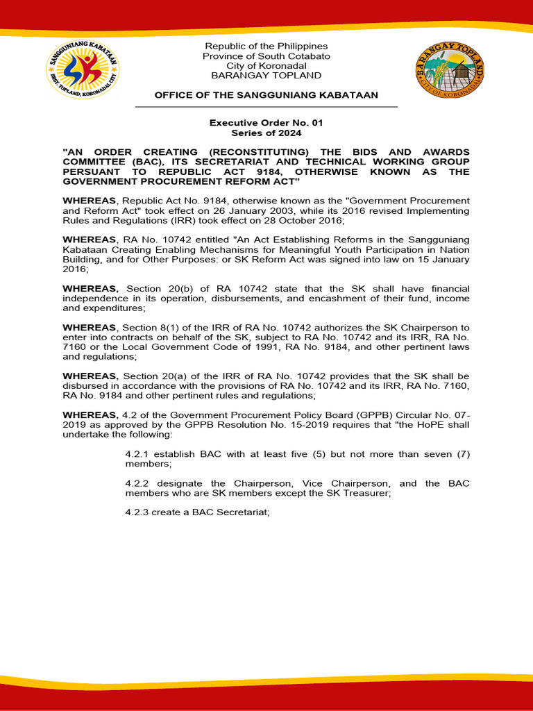 Executive Order | PDF | Government | Justice