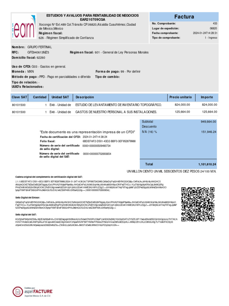 Fact. 433 Grupo Fertinal | PDF