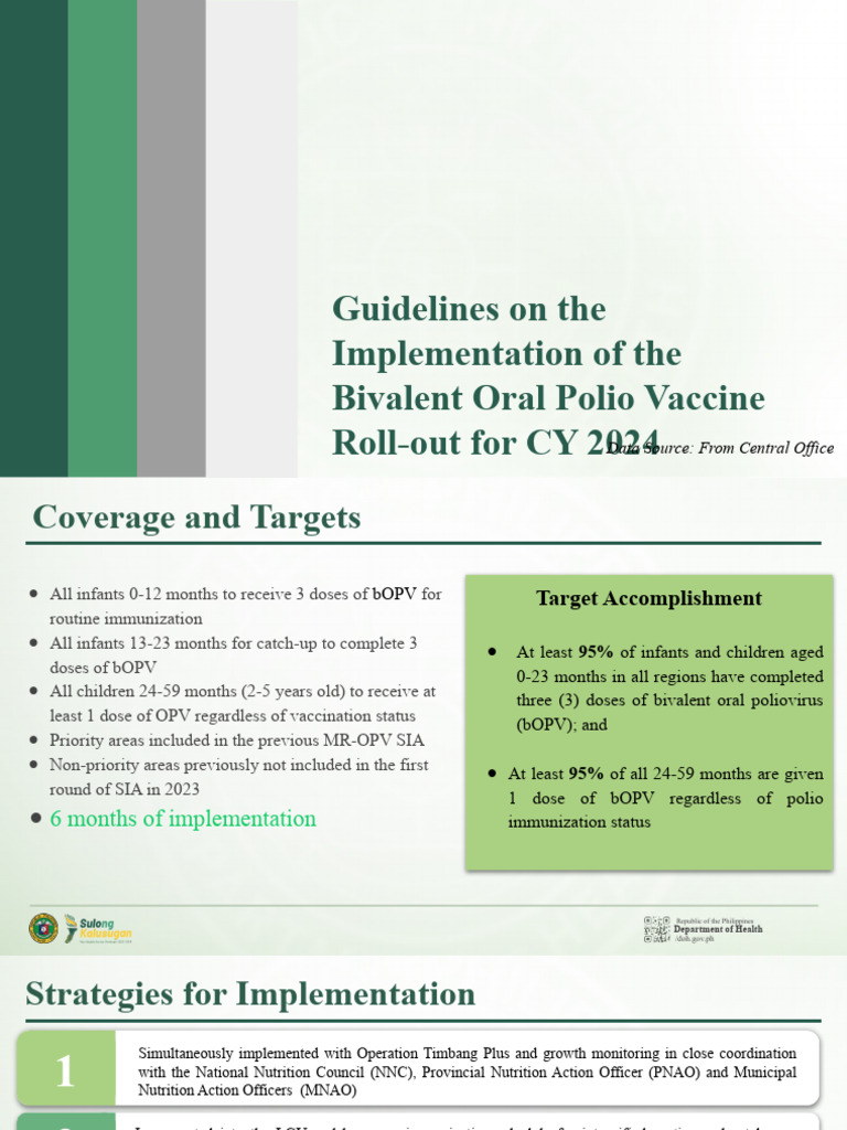 bOPV Roll Out Presentation | PDF | Vaccines | Health Policy