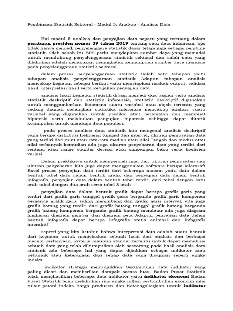 Analisis Data Statistik Sektoral BPS | PDF