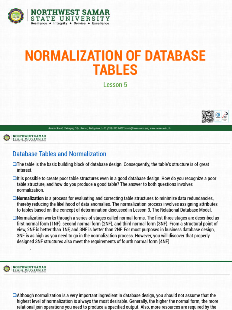Normalization of Database Tables | PDF | Databases | Information ... Normalization of Database Tables | PDF | Databases | Information ...