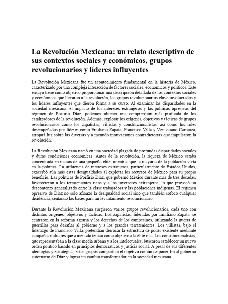 La Revolución Mexicana | Descargar gratis PDF | revolución mejicana | México