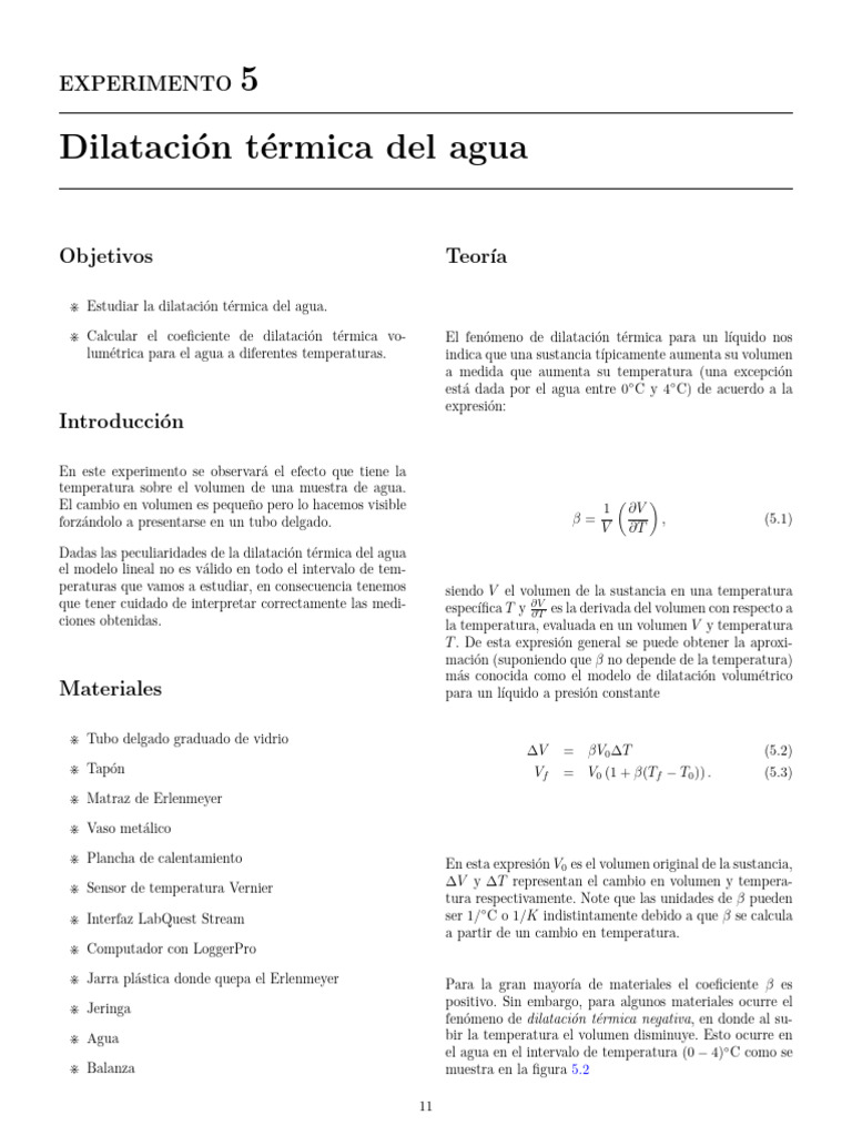 Experimento 5 | PDF | Expansión térmica | Agua