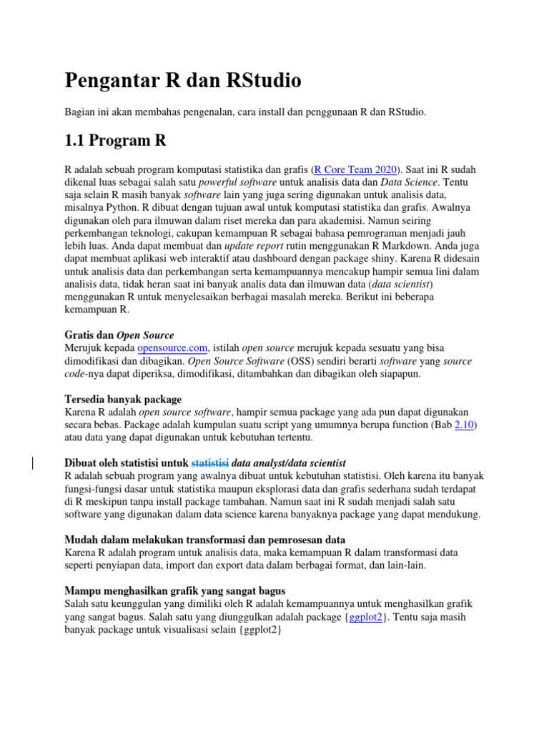 Pengantar R Dan RStudio | PDF