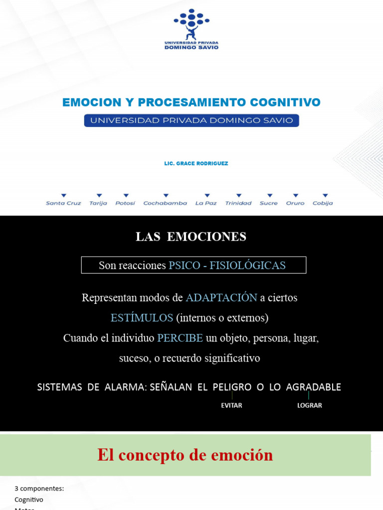 Emocion Y Procesamiento Cognitivo Pdf Las Emociones Temor
