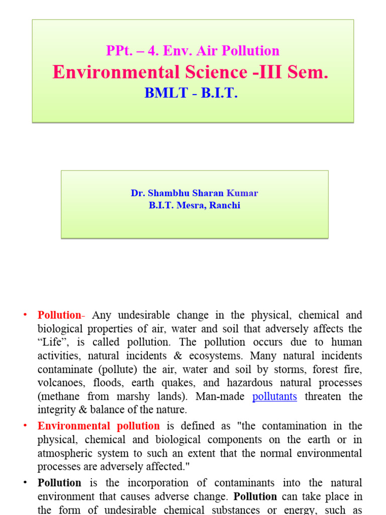 Understanding Air Pollution Causes and Effects | PDF | Air Pollution ...