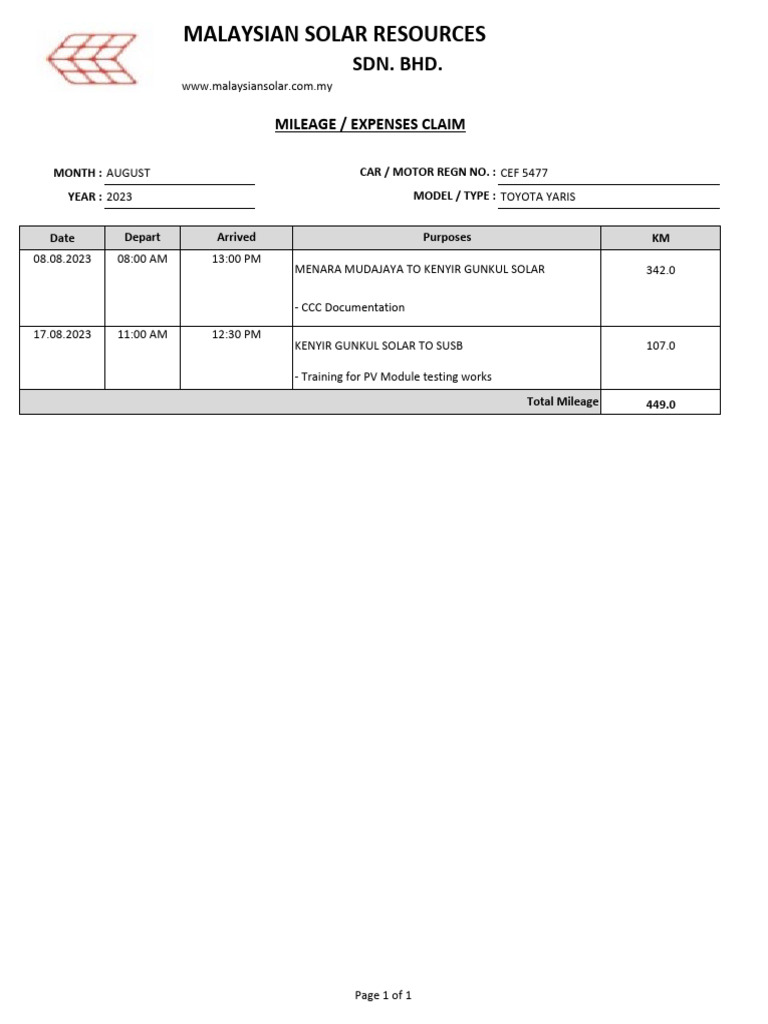 Claim Form Aug | PDF | Toyota | Wheeled Vehicles
