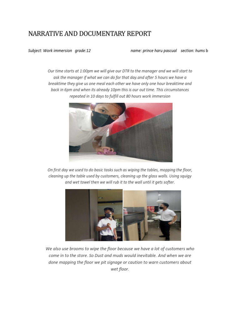 Narrative and Documentary Report | PDF | Career & Growth