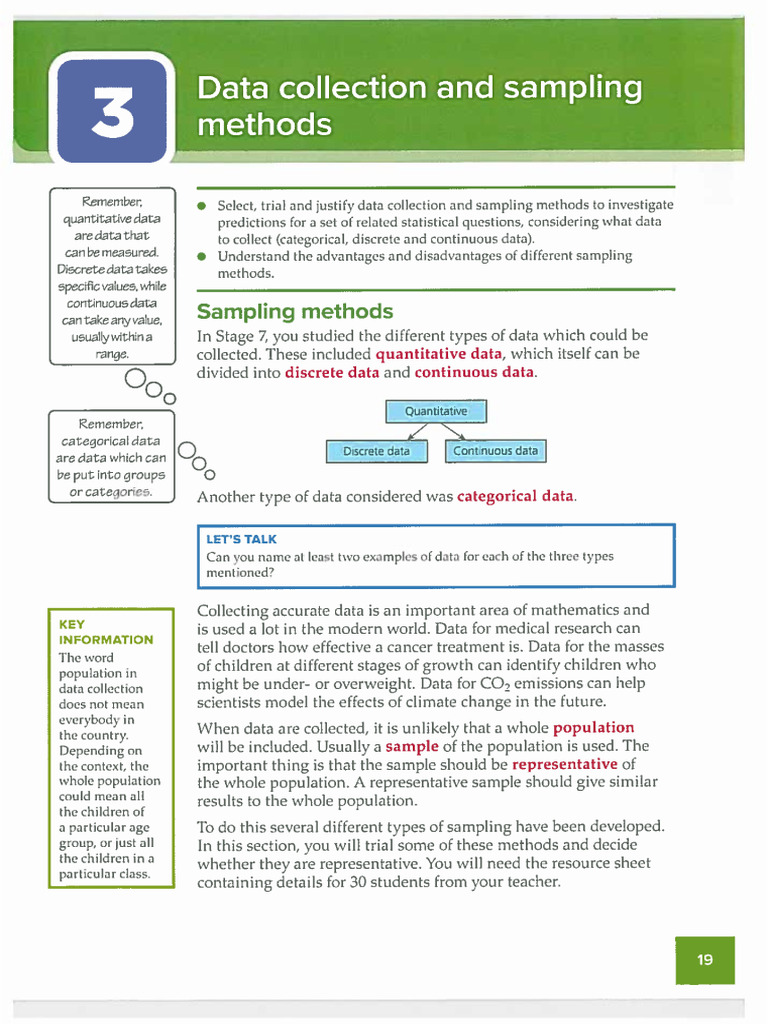 Y8 Maths Notes Collecting Data | PDF