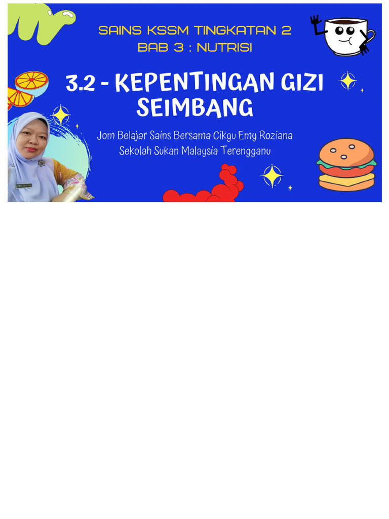 Sains Tingkatan 2 Bab 3 3 2 Kepentingan Gizi Seimbang Pdf