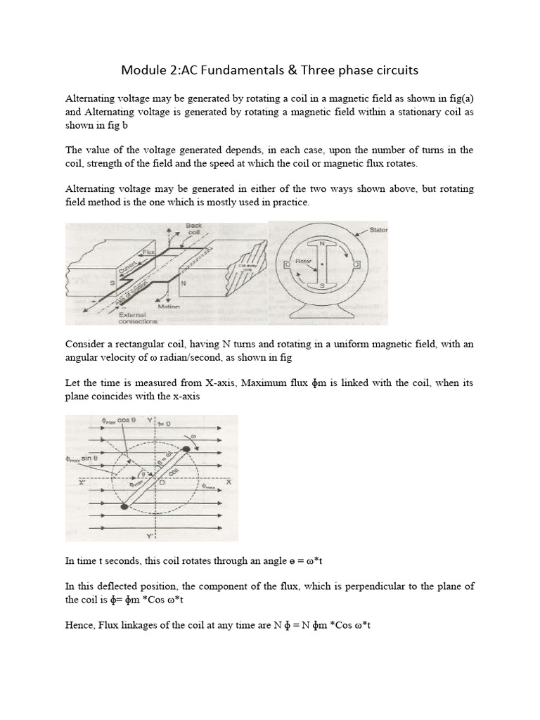 Module 2 Ac Fundamentals and Three Phase Circuits | Download Free PDF ...