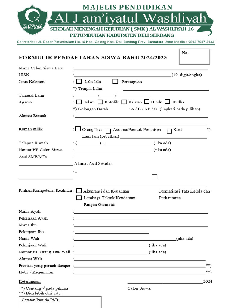 Formulir PPDB Ta 2022 2023 | PDF