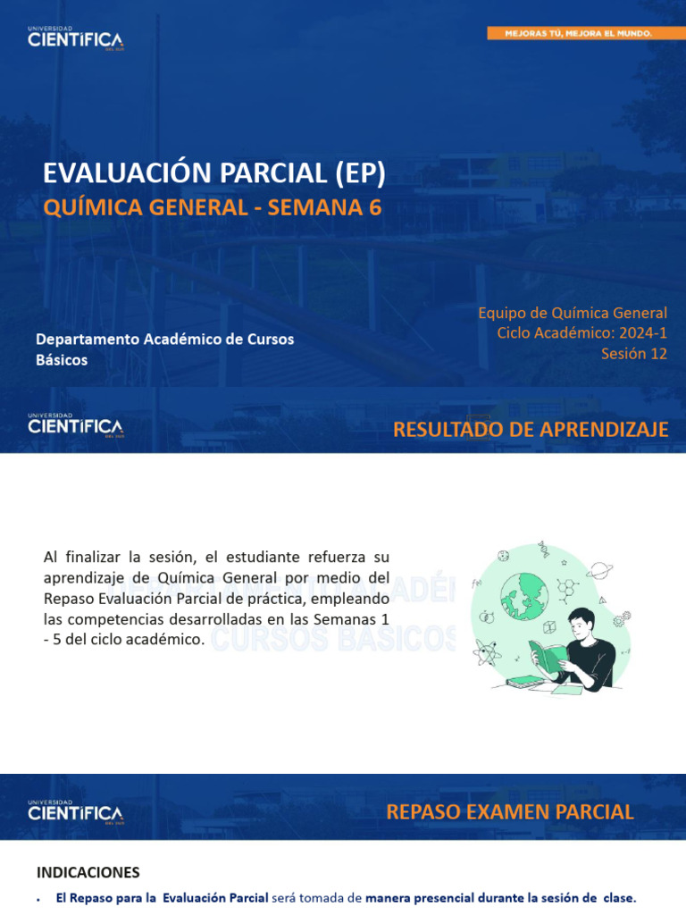 Quimica General Laboratorio Sem-06 Sesión-12 2024 1 Repaso Evaluación Parcial | Descargar gratis ...
