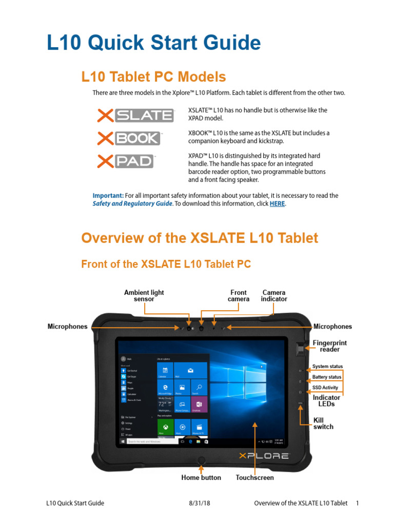 l10 Windows QSG en | Download Free PDF | Touchscreen | Tablet Computer