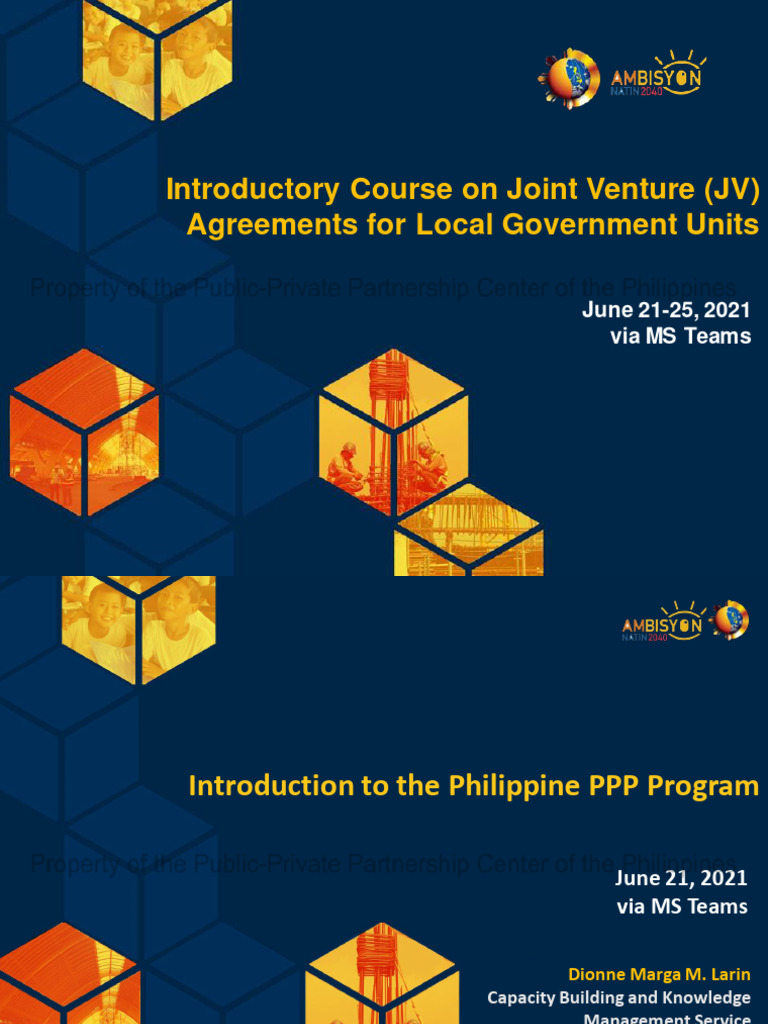 Intro To JVA For LGUs - Day 1 Intro To PPP | PDF | Public–Private ...