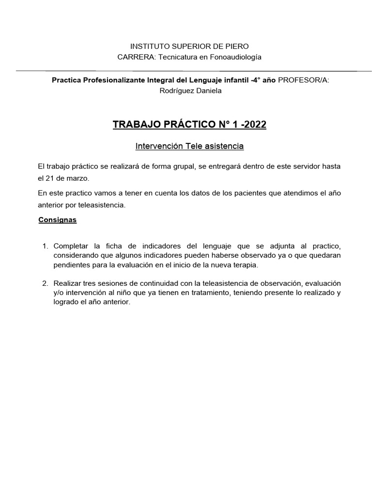 Trabajo Practico N°1-4° año- 2022 FARID | PDF | Sílaba | Fonema