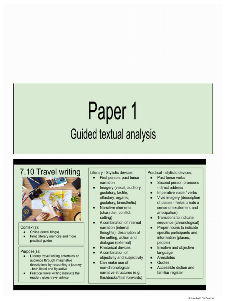 Paper 1 guided textual analysis for every text type | PDF
