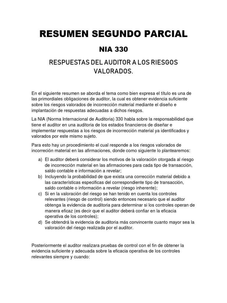 Resumen Segundo Parcial. Auditoria | PDF | Auditoría | Contralor