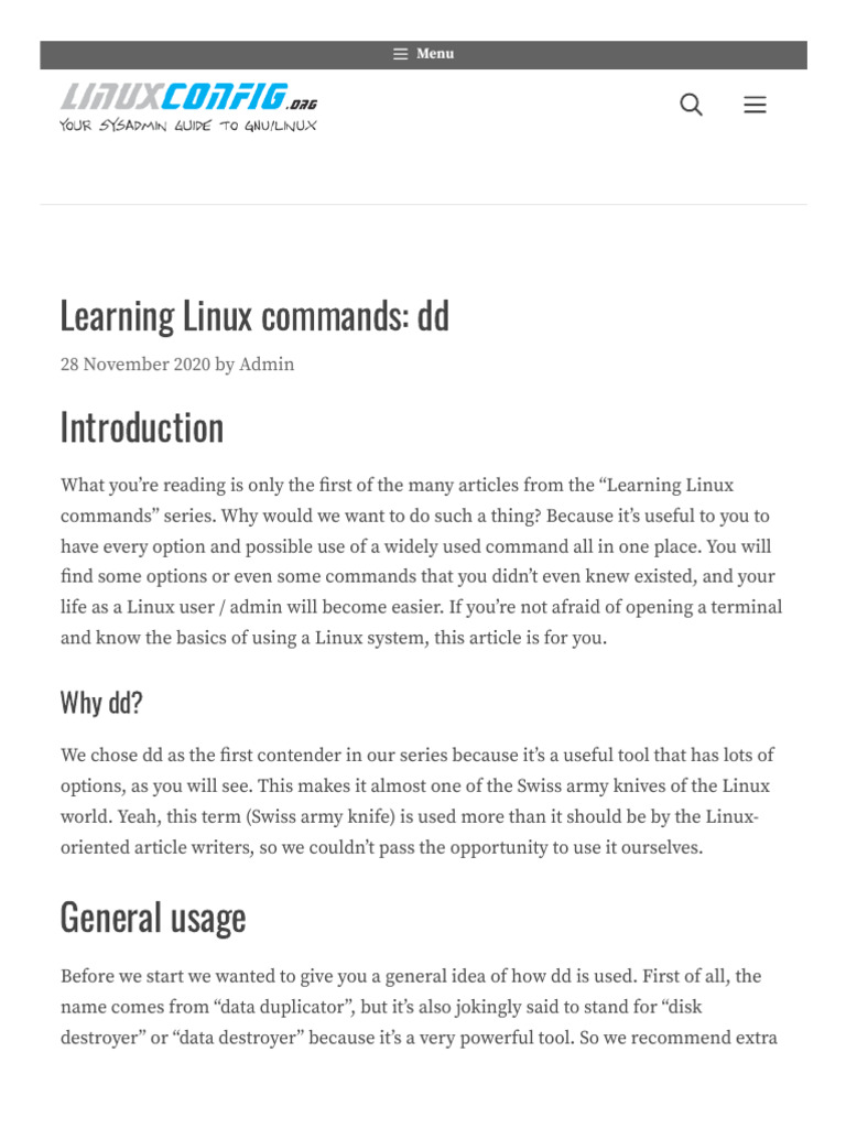 Mastering Linux dd Command Guide | PDF | Computer Architecture | Software
