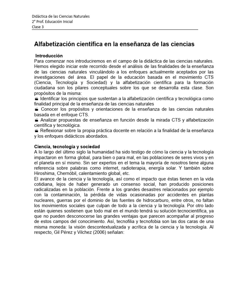 Alfabetizaci-N Cient-Fica en La Ense-Anza de Las Ciencias (Obligatoria) | PDF | Conocimiento ...