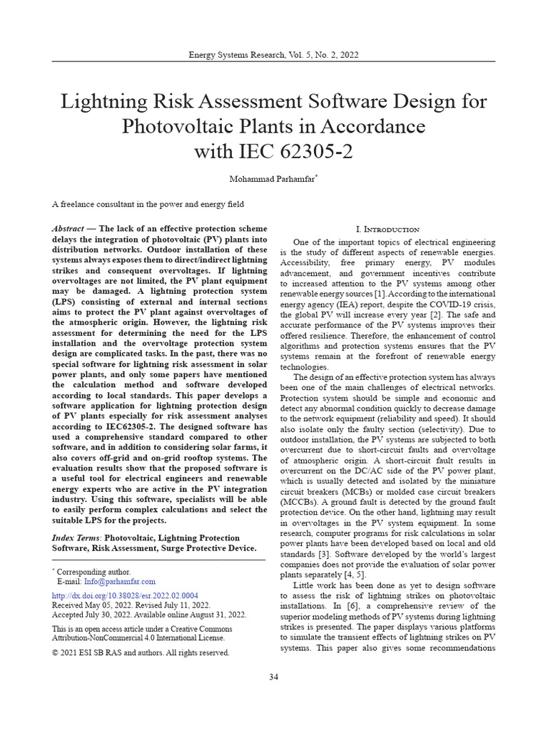 Lightning Risk Assessment Software Desig Pdf Photovoltaics