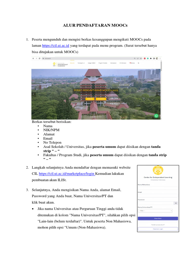 Alur Pendaftaran MOOCs | PDF | Karier & Perkembangan | Komputer