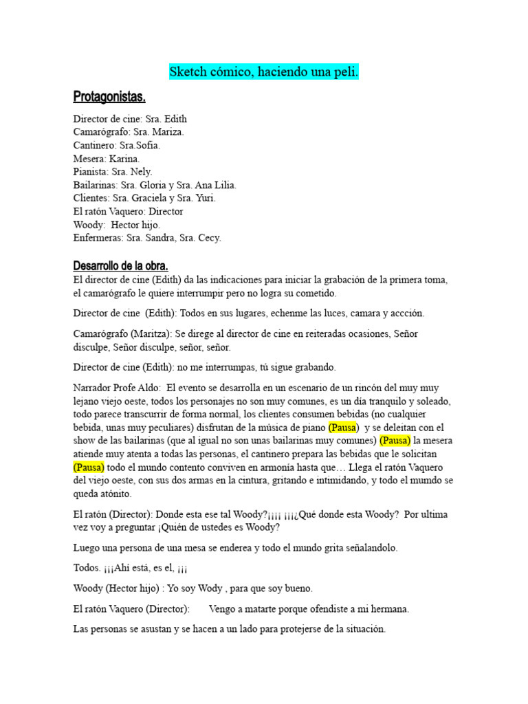 Sketch Cómico | PDF