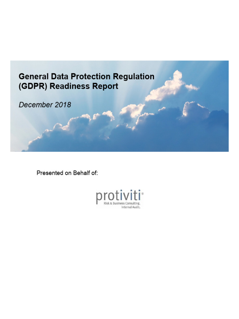 GDPR Readiness Report (Sample) | PDF | Privacy | Regulatory Compliance