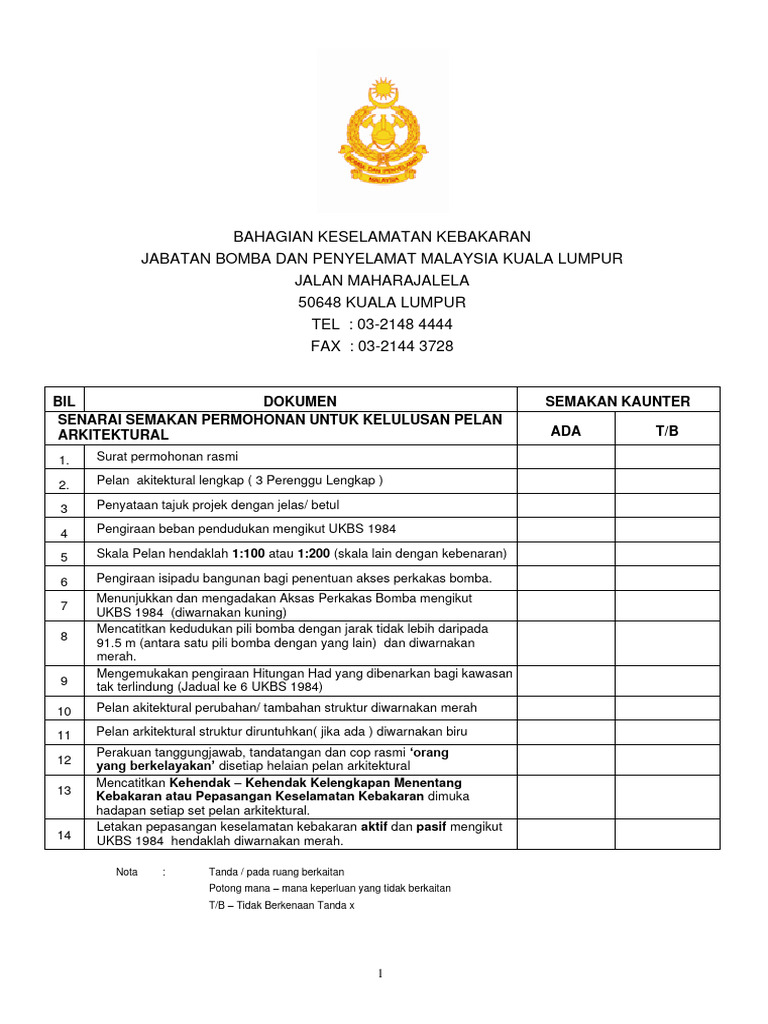 Permohonan Untuk Kelulusan Pelan Arkitektural 1 | PDF