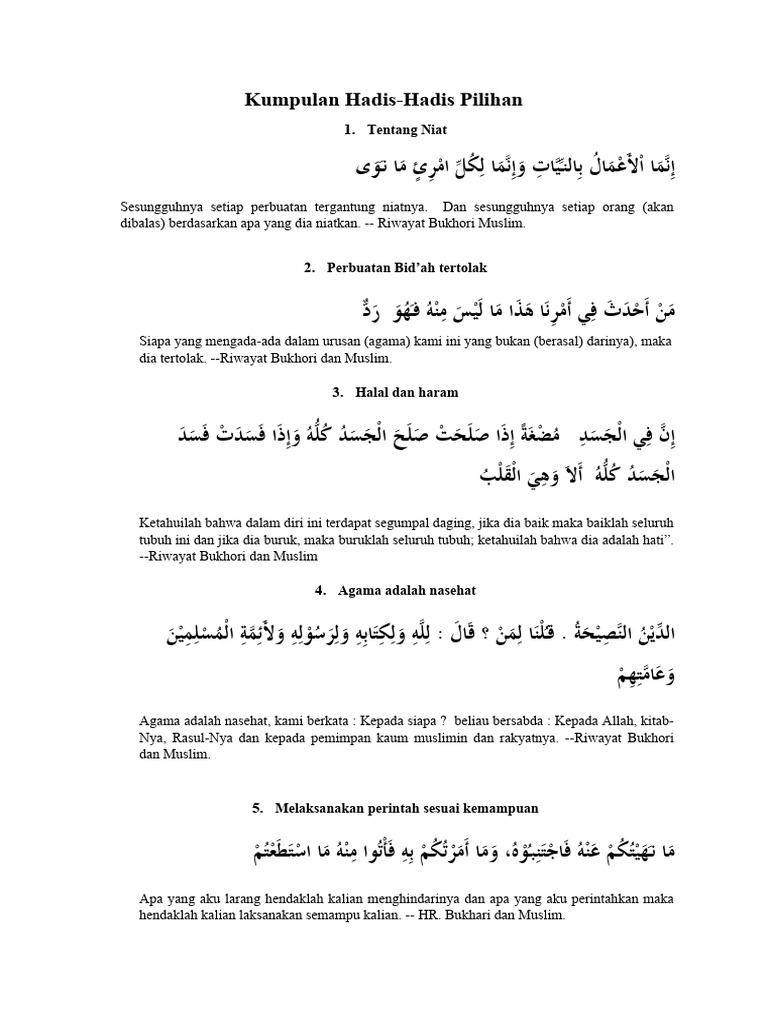 Kumpulan Hadis Pilihan | PDF