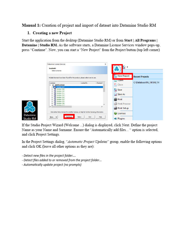 Manual 1 For Datamine RM | PDF | Computer File | Text File