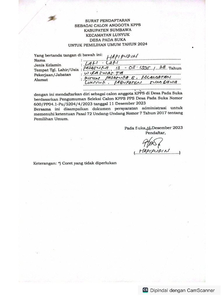 Pendaftaran Apep | PDF