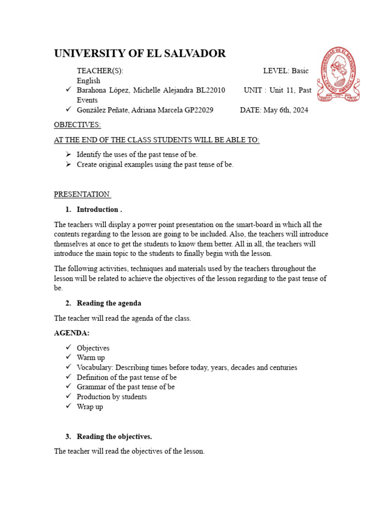 Lesson Plan, Class Didactic Ll[1] | PDF | Question | Language Mechanics