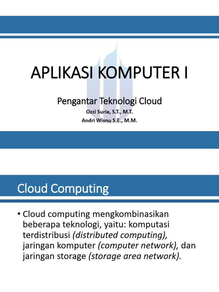Pengenalan Cloud Computing dan Aplikasinya | PDF