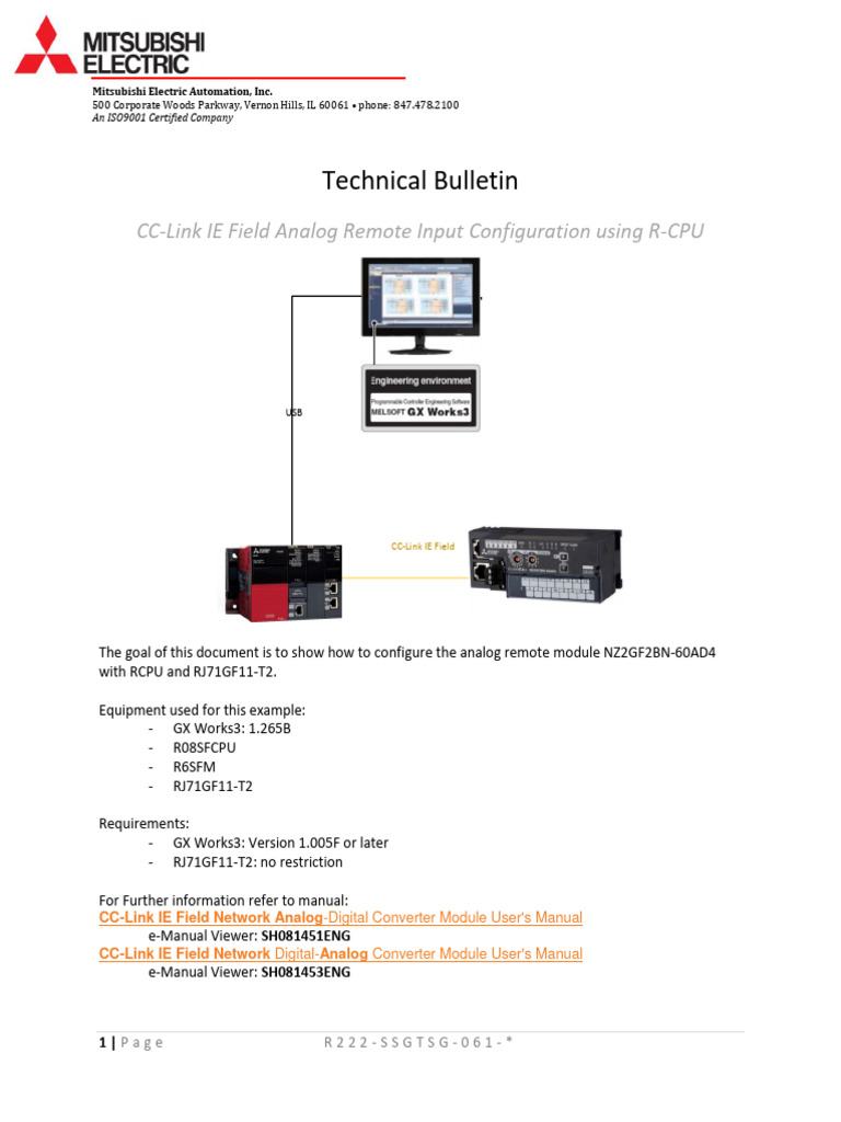 CC-Link IE Field Analog Remote Input Configuration Using RCPU | PDF | Automation | Software