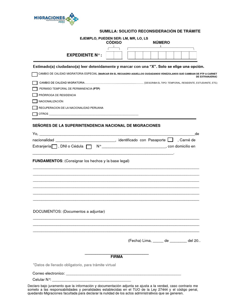 Solicitud de Reconsideracion PDF | PDF | Documento de identidad | Ley ...