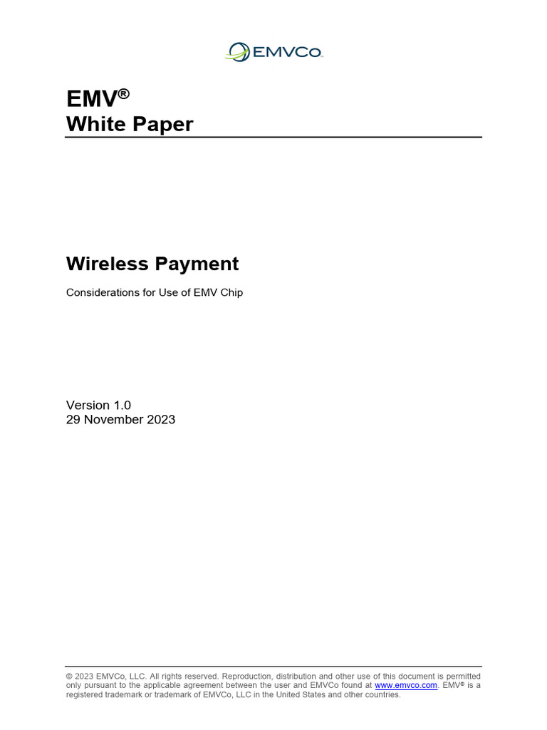 EMVCo Wireless Whitepaper v1.0 20231129 | Download Free PDF | Emv ... EMVCo Wireless Whitepaper v1.0 20231129 | Download Free PDF | Emv ...