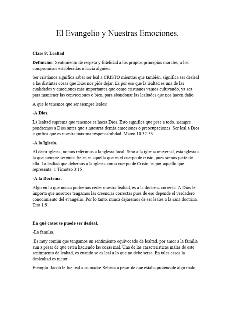 El Evangelio Y Nuestras Emociones Clase 9 Descargar Gratis Pdf
