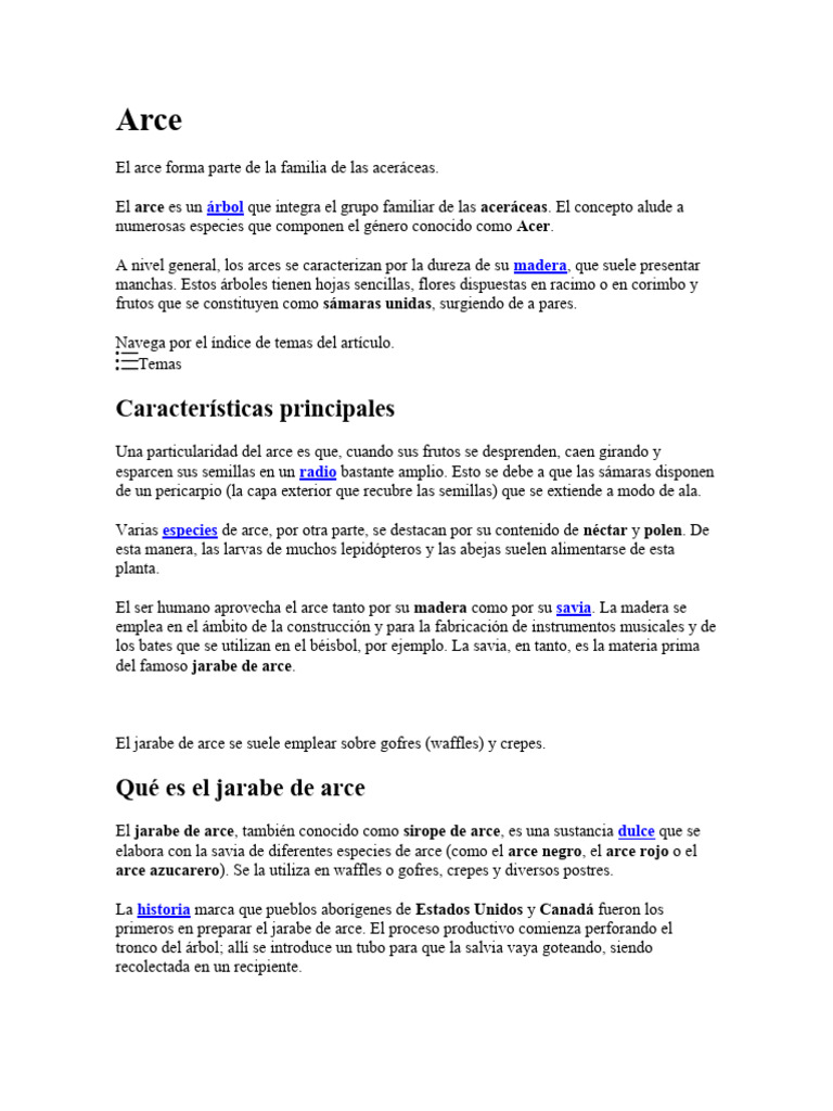 Arce | PDF | Arce | Miel de maple