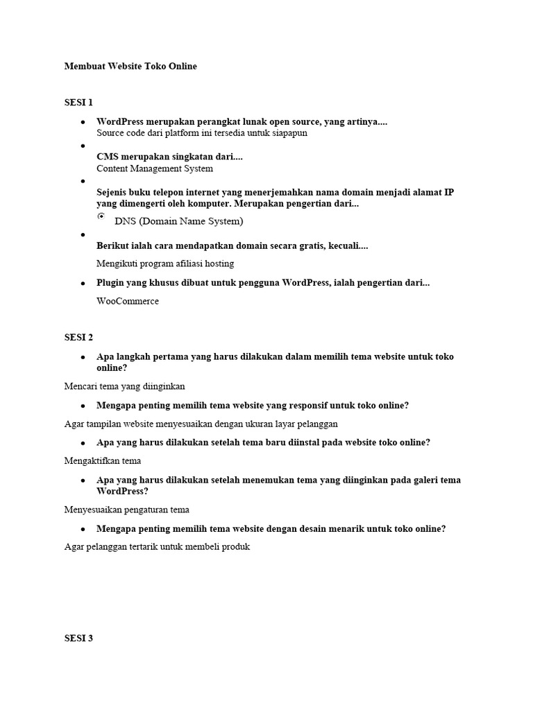 Bahan Jawaban Yec | PDF